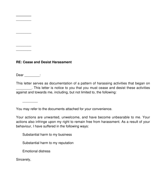 Cease And Desist Letter Template Ontario Template Walls