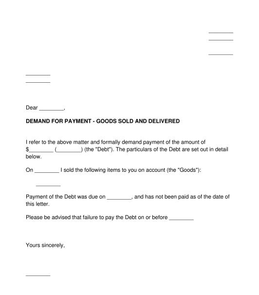 Example Of Formal Demand Letter Webcas