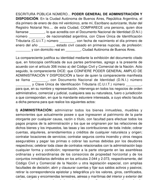 Poder General Amplio - Modelo en Formatos Word y PDF