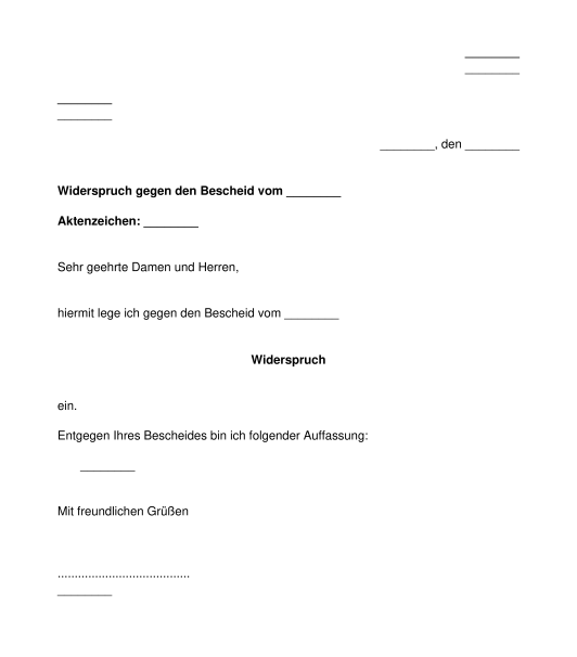 Widerspruch Vorlage Pdf