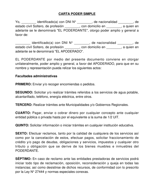 Poder Amplio y General - Modelo, Ejemplo - Word y PDF