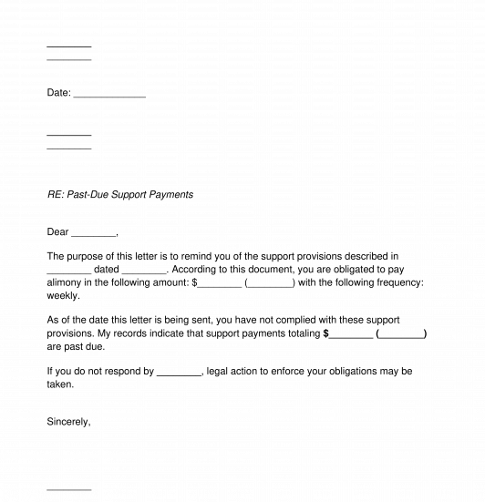 Spousal Support Demand Letter - Template - Word and PDF